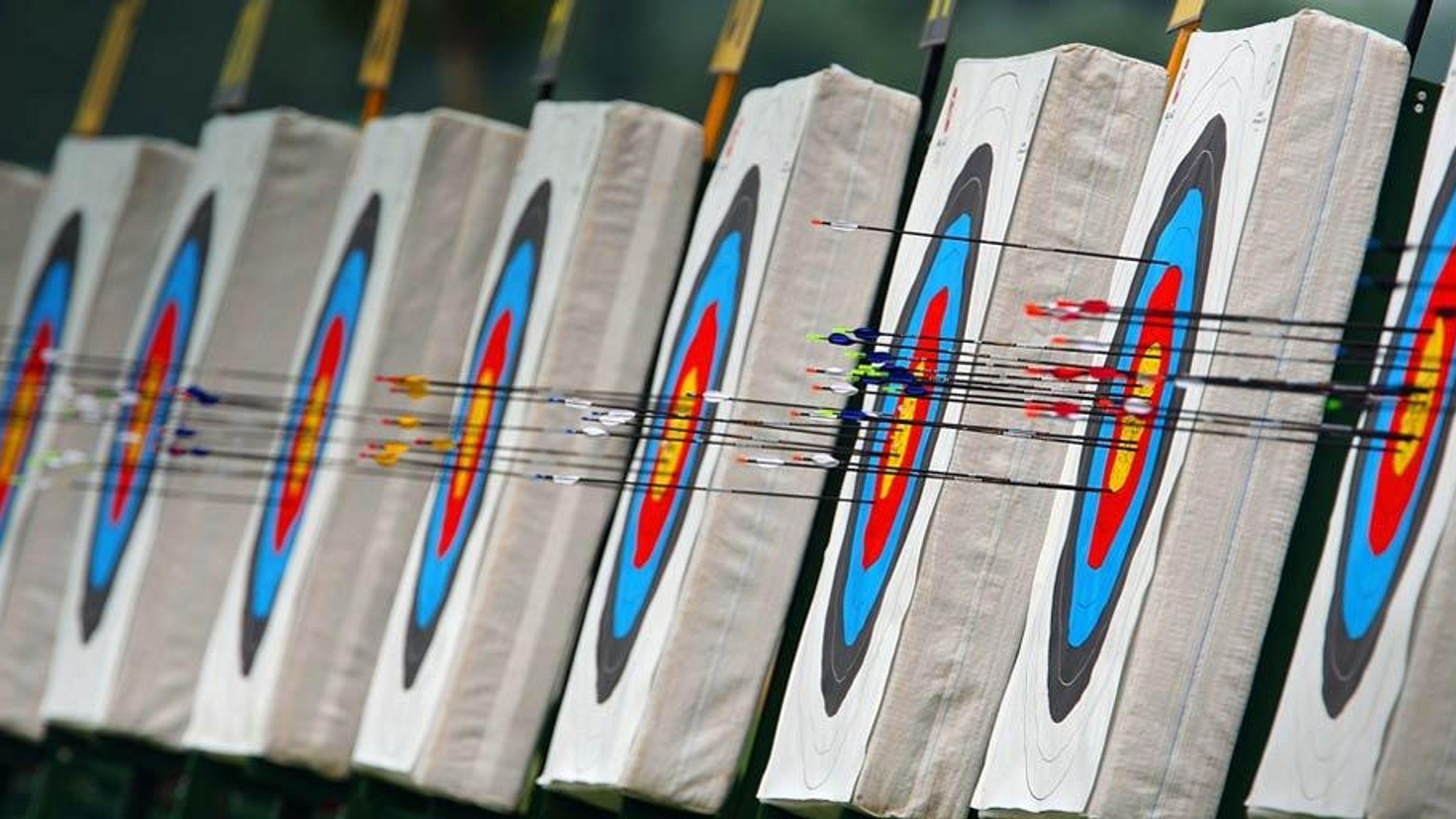 Targets during archery training for the Beijing 2008 Olympics at ...