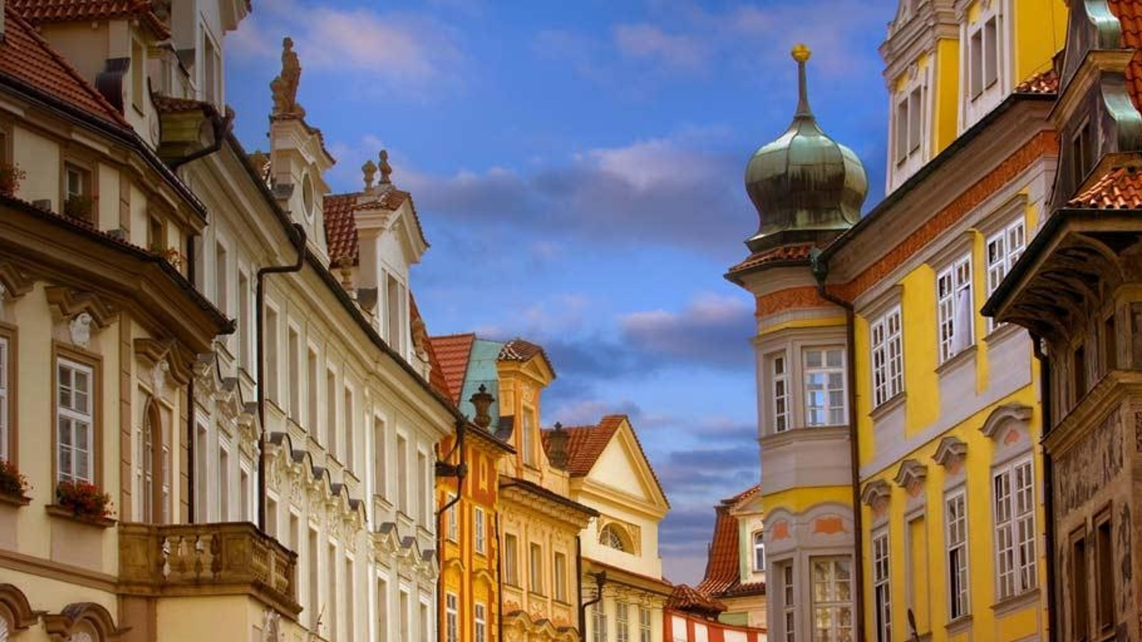 Buildings lining a street in Prague, Czech Republic - Bing Gallery