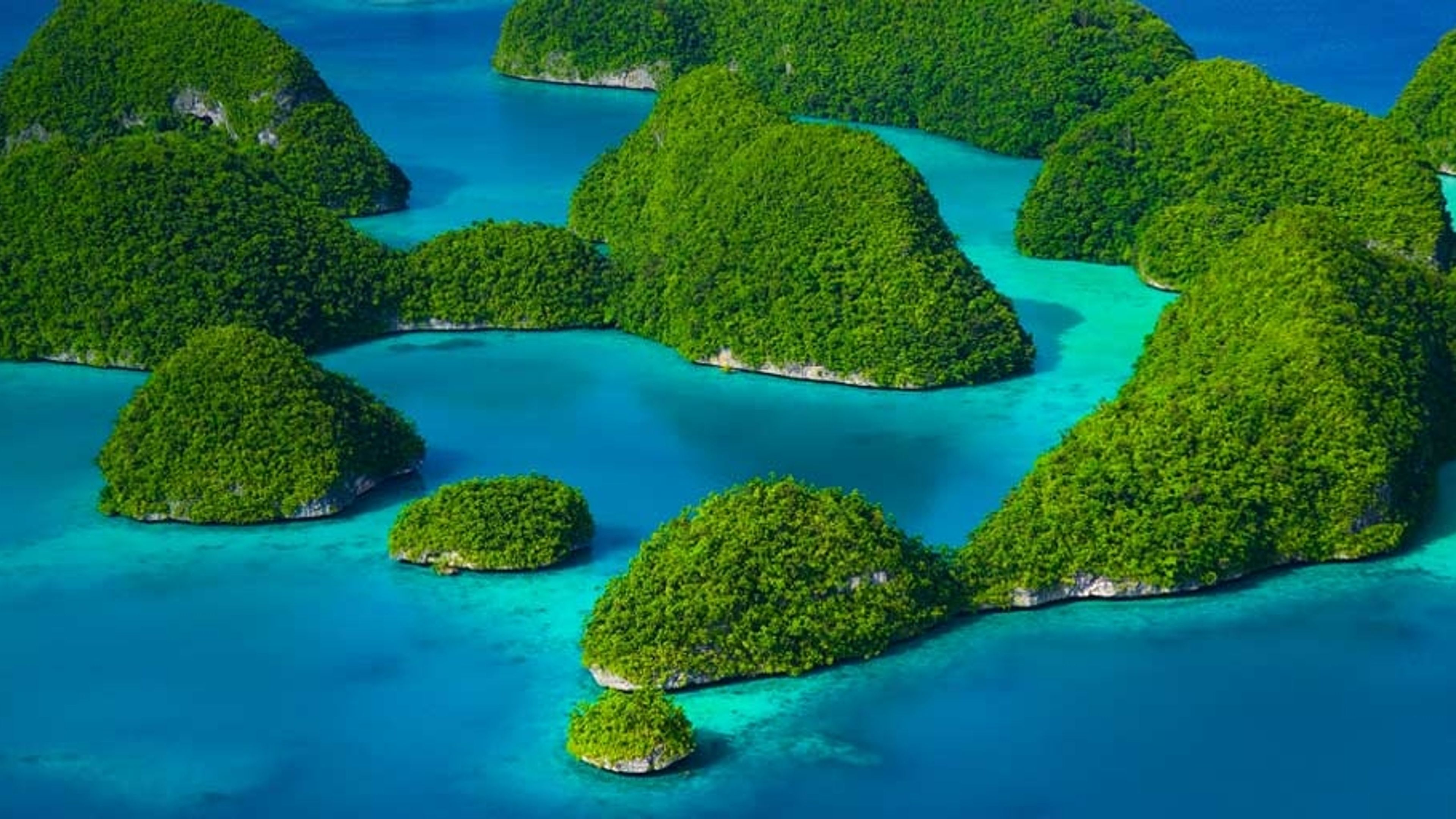 Rock Islands, a chain of small islets in the island nation of Palau in ...