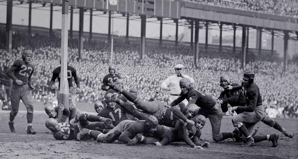 Historical photo of a 1937 football game between the Washington ...