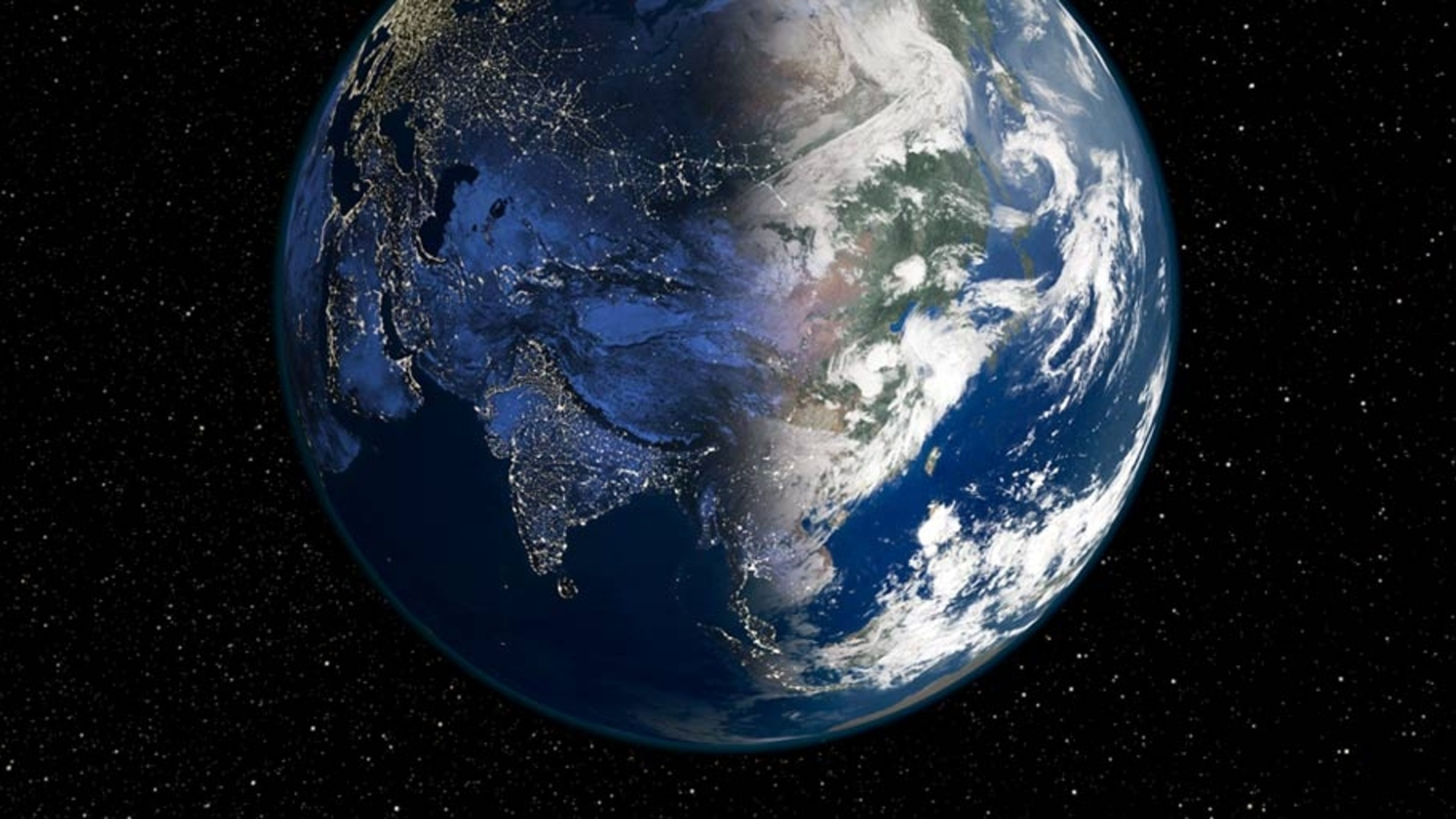 Satellite image of the Earth, centered on Asia - Bing Gallery