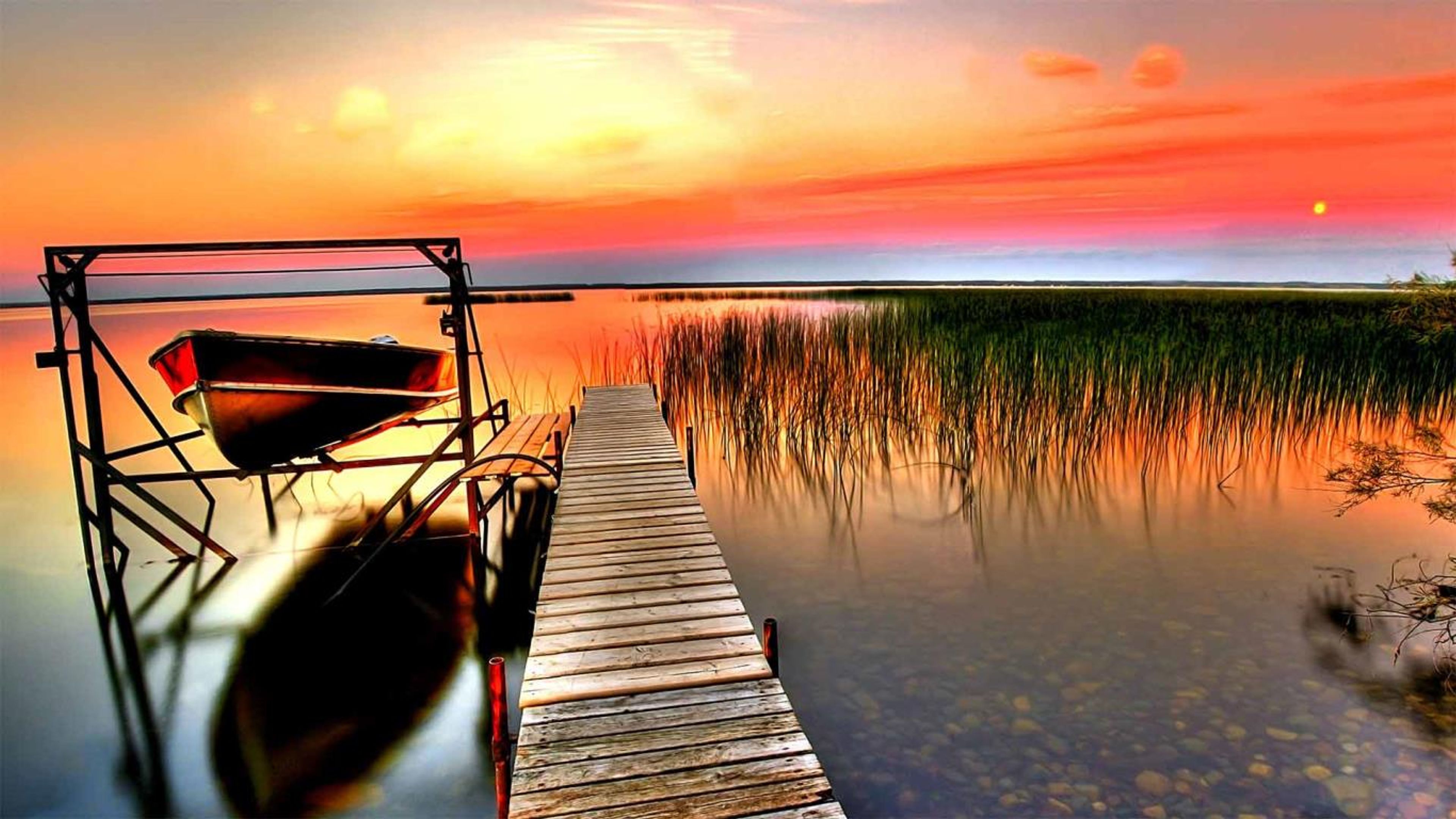 Boat on the launch at the dock, Saskatchewan, Canada - Bing Gallery