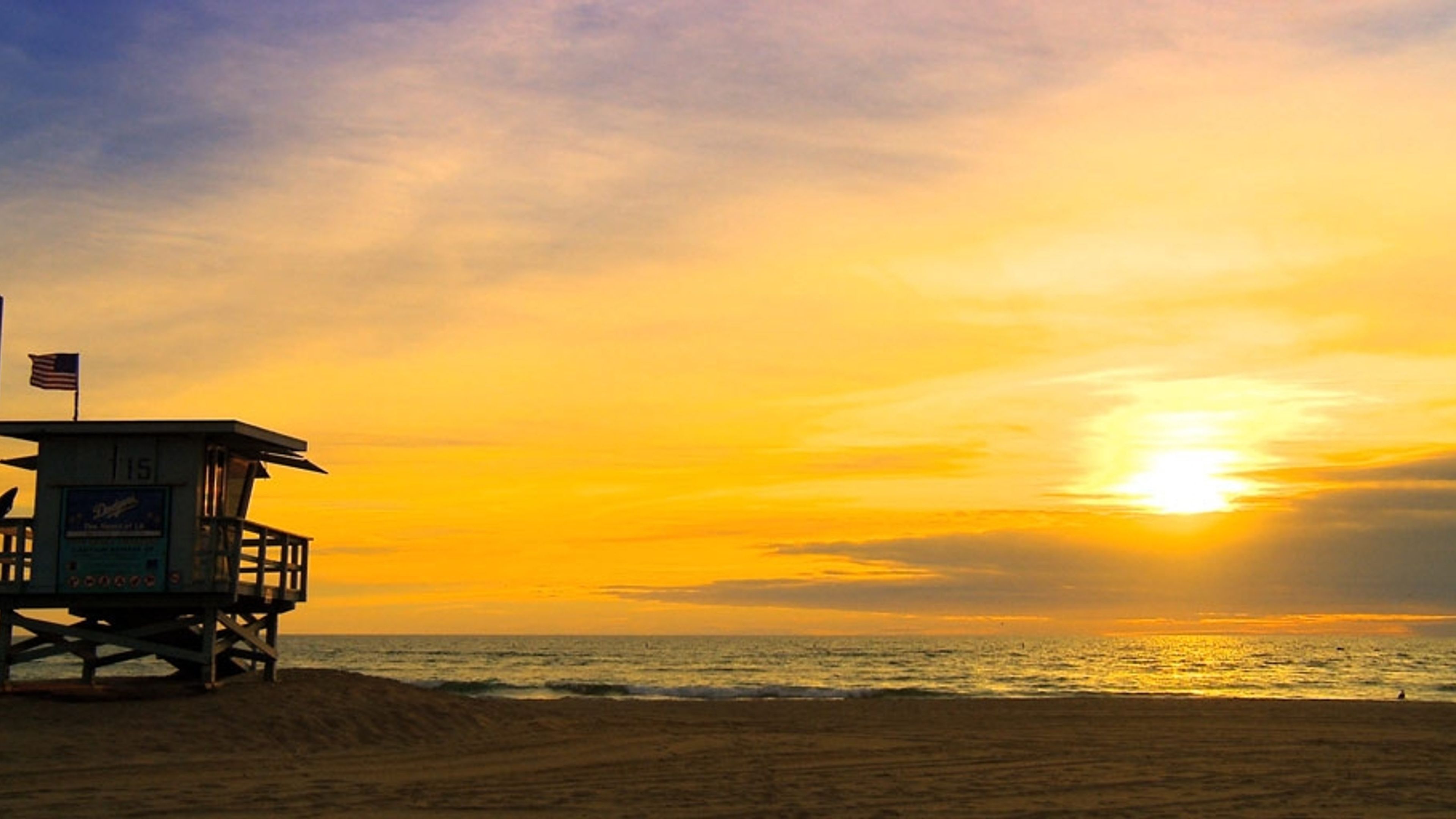 Sunset over Santa Monica Beach, California - Bing Gallery