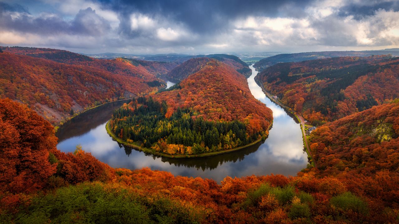 Blick auf die Saar im Herbst, Saarschleife, Mettlach, Saarland - Bing ...