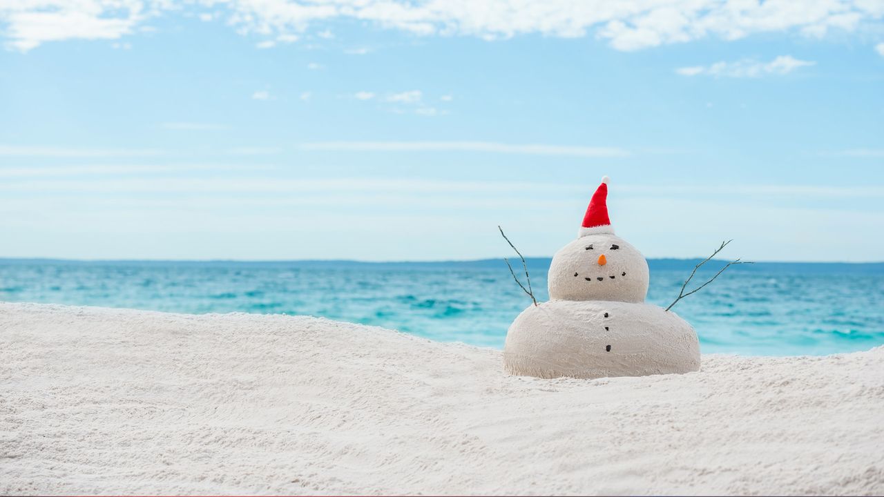 Australian Christmas sandman on a white sand - Bing Gallery · Peapix