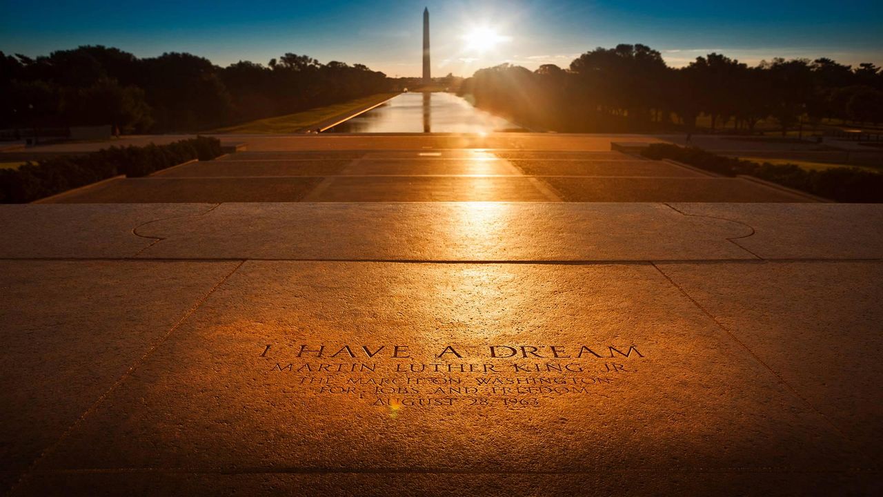 'I Have a Dream' inscription at the location of Dr. Martin Luther King ...