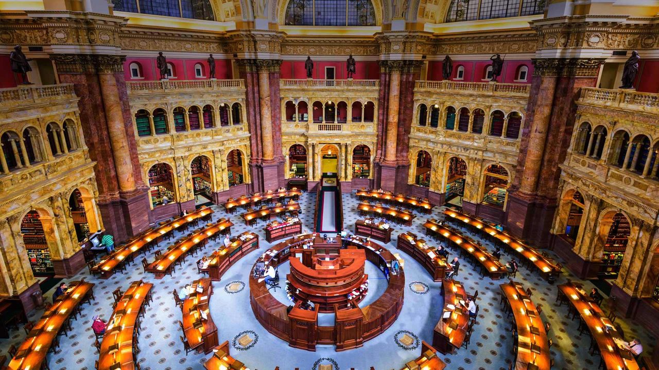 Main Reading Room of the Library of Congress, Washington, DC - Bing ...