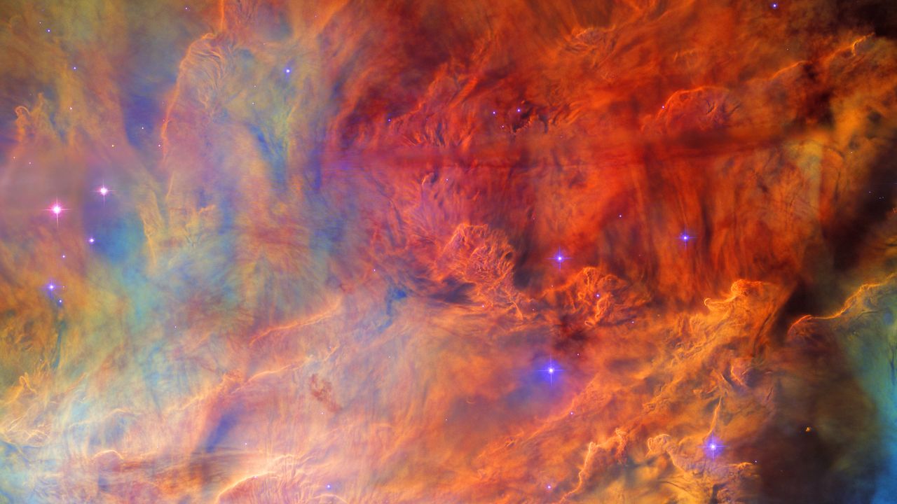 Nubes interestelares en la Nebulosa de la Laguna, capturadas por el Telescopio Espacial Hubble ...