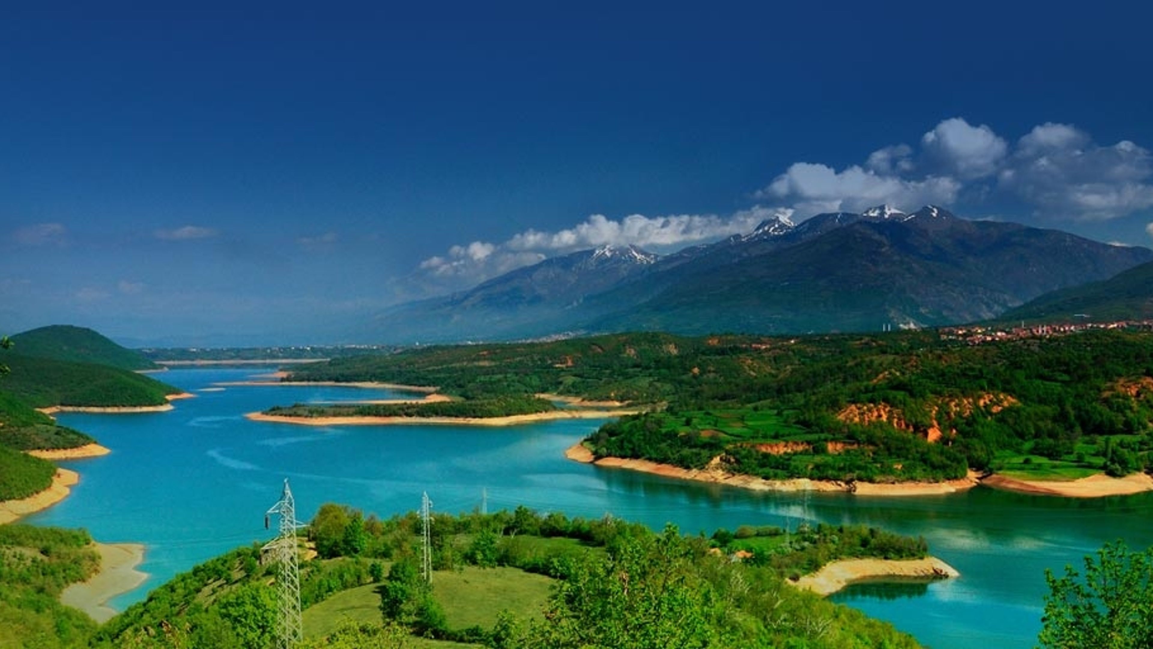 Lake Spilje, an artificial lake near the town of Debar, Republic of ...