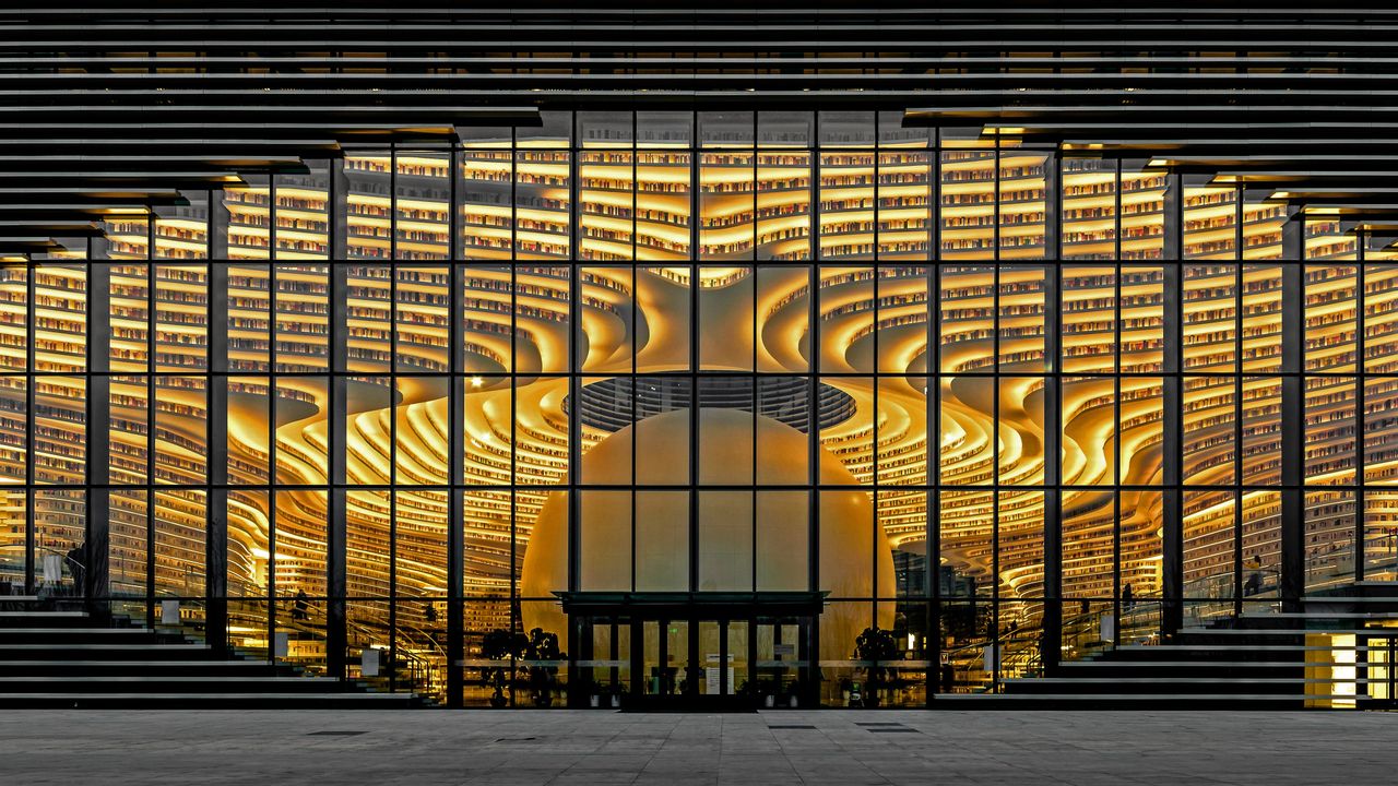 Tianjin Binhai New Area Library in Tianjin, China - Bing Gallery · Peapix