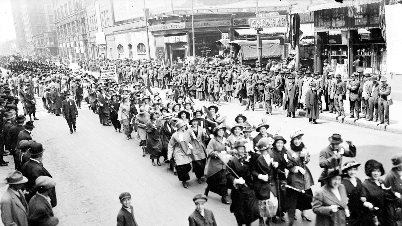 Amalgamated Clothing Workers of America in a Labor Day parade, May 1915 ...