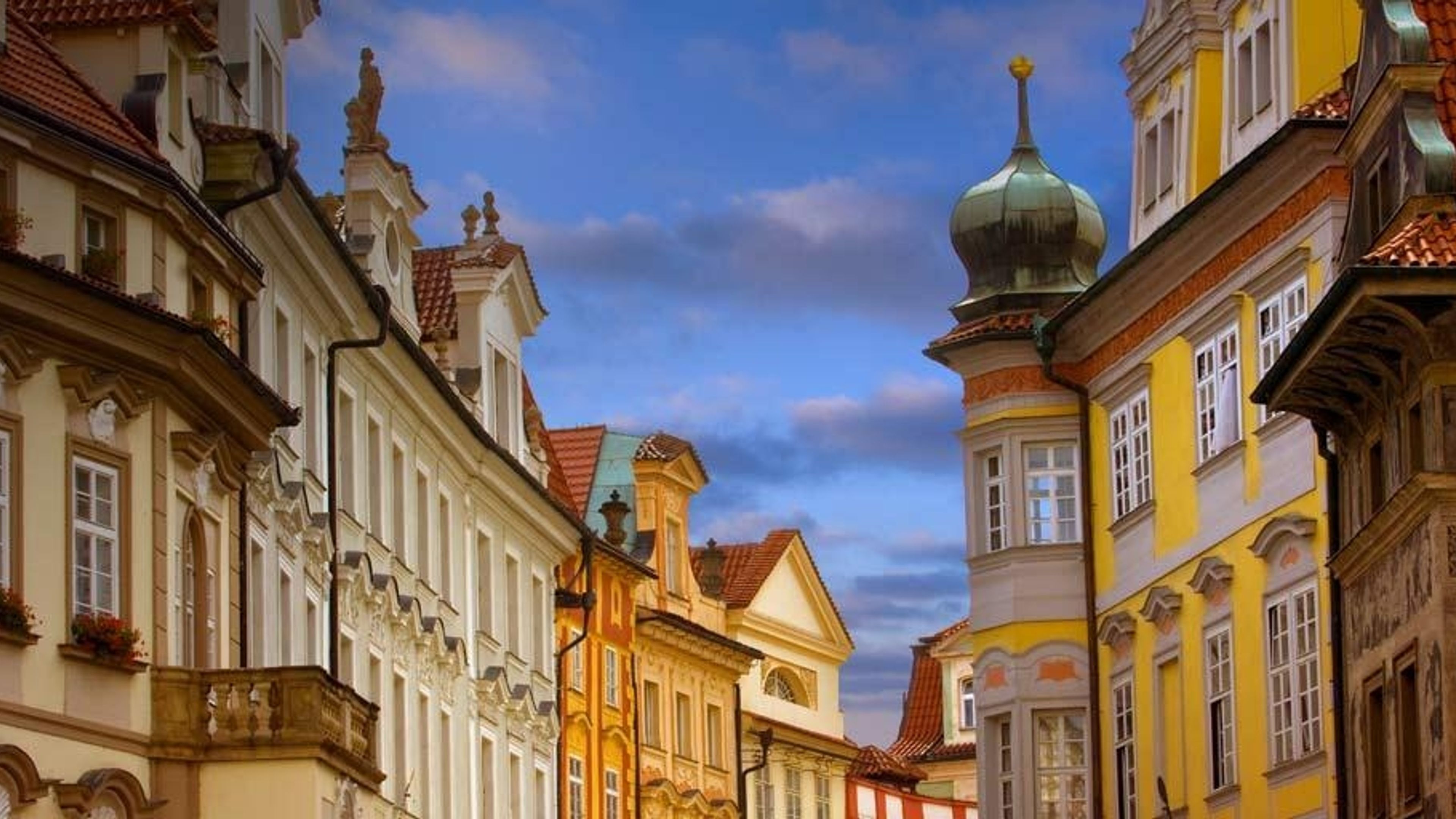 Buildings lining a street in Prague, Czech Republic - Bing Gallery