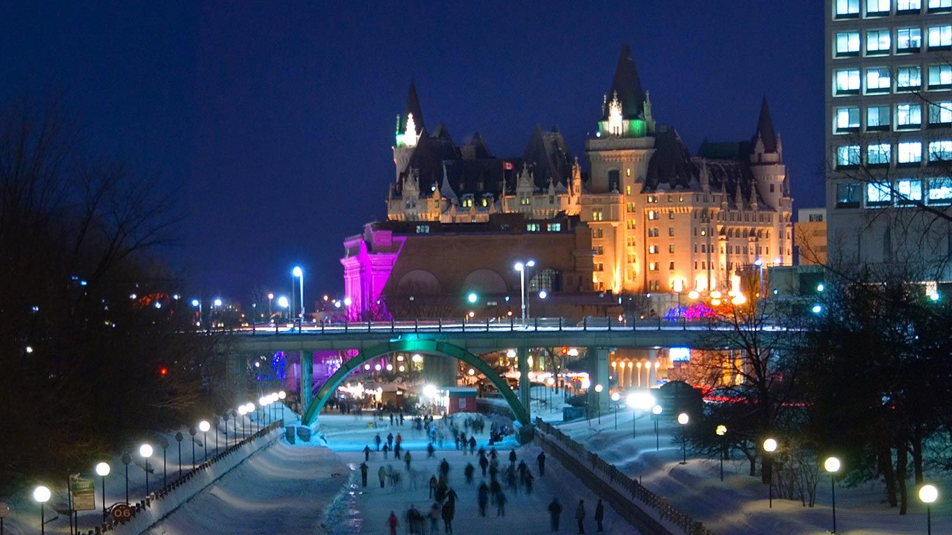 Skaters on the Rideau Canal, during Winterlude in Ottawa | Peapix