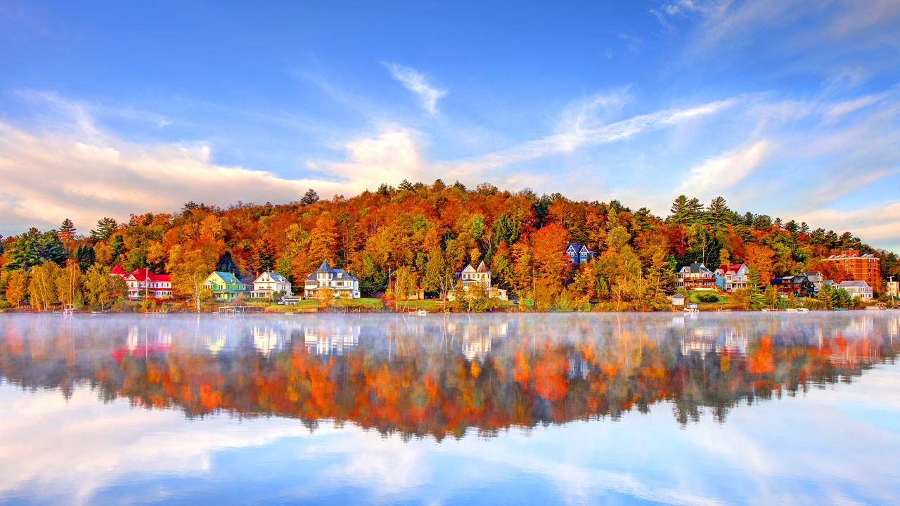 Village of Saranac Lake, Adirondack Mountains, New York, United States ...